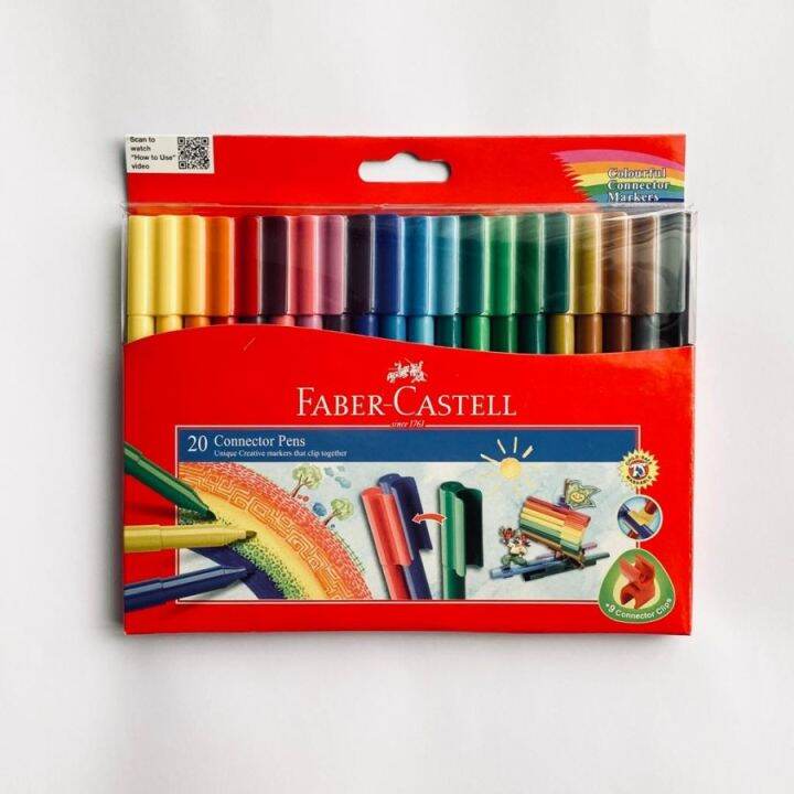 Spidol Anak Warna Connector Pens 20 Color Markers Faber Castell ...
