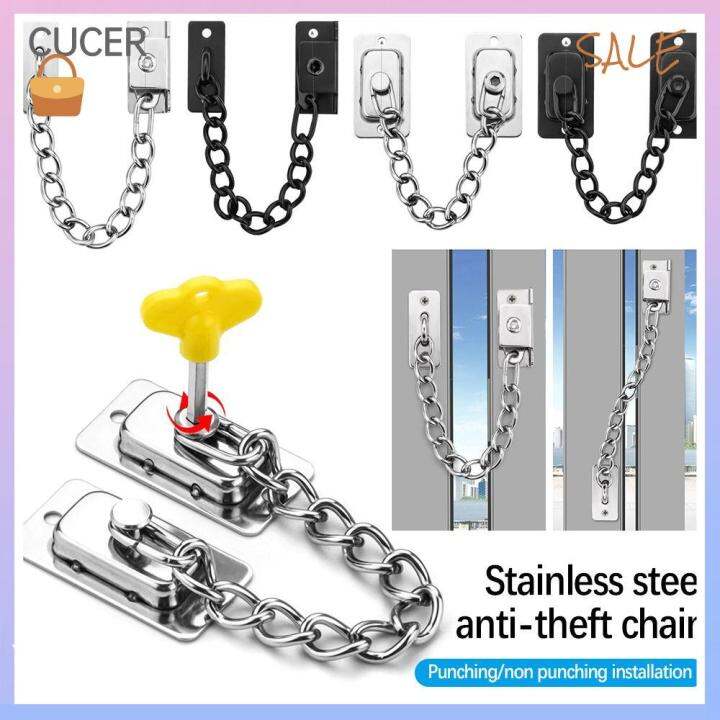 Stainless Steel Door Chain Lock Security Chain Guard Spring Anti Theft ...