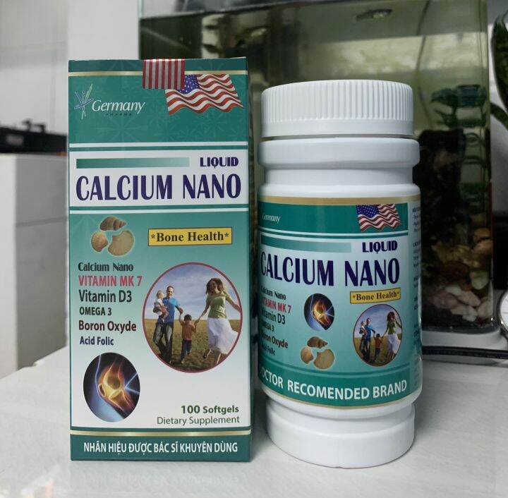 Liquid Calcium Nano Bổ sung Canxi cho xương chắc khỏe lọ 100 viên chính ...