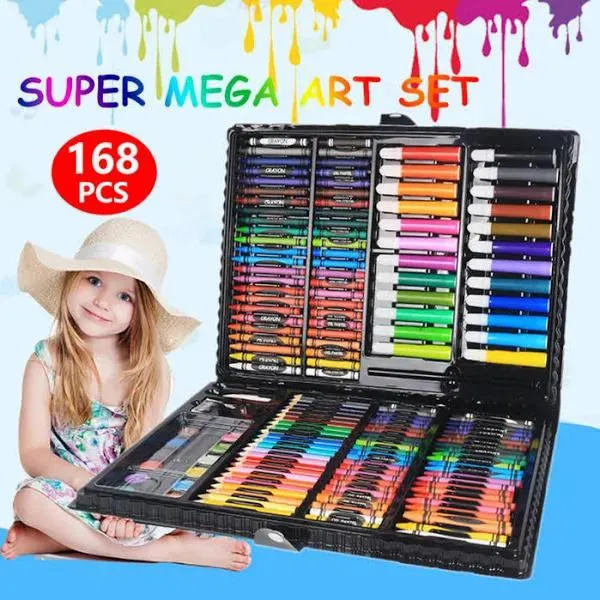 168Pcs 86Pcs Kids Coloring Set Painting Water Color Crayon Drawing Set ...