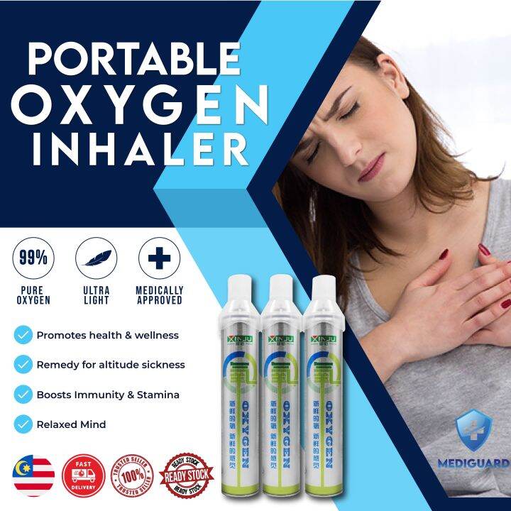 MediGuard Oxygen Portable Oxygen Inhaler Oksigen Penafas Oksigen 1000ml ...