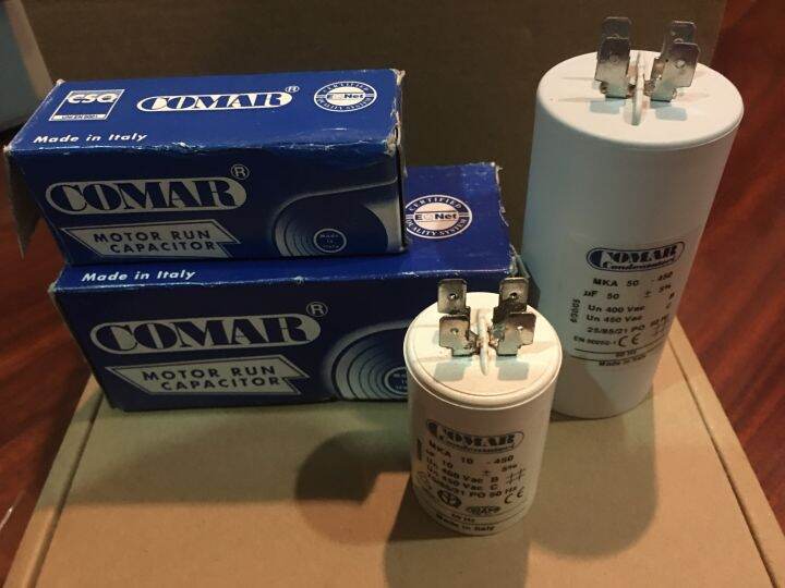 COMAR Capacitor แคปมอเตอร์ / คาปาซิเตอร์ 10, 50UF - 450V ยี่ห้อ COMAR ...