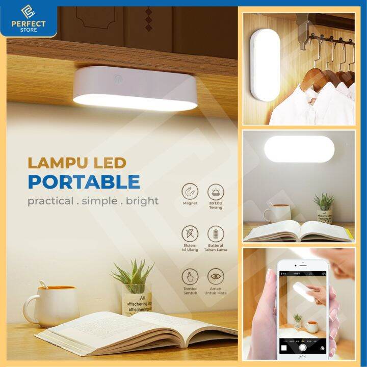 Lampu Led Dinding Magnet HD12 Lamp Meja Kamar Tidur Multifungsi ...