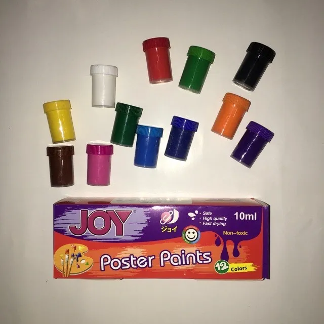 JOY POSTER PAINTS 12 COLORS WITH BRUSH | Lazada PH