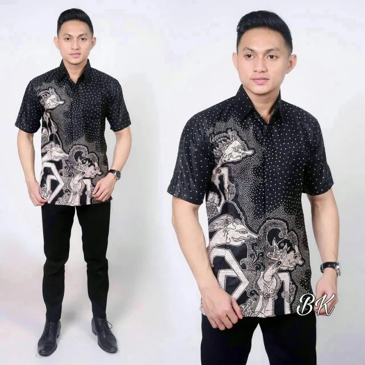 Hem Batik pria Hitam Manis Wayang | Lazada Indonesia