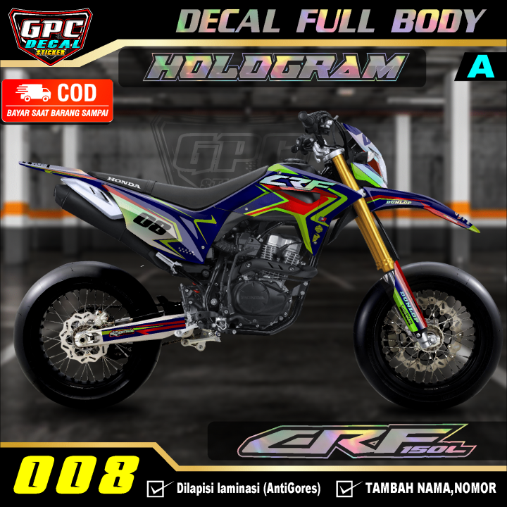 Decal CRF 150 L HOLOGRAM Sticker Fullbody-Dekal stiker CRF 150 L HOLOGRAM Custom Desain SPORTI ...