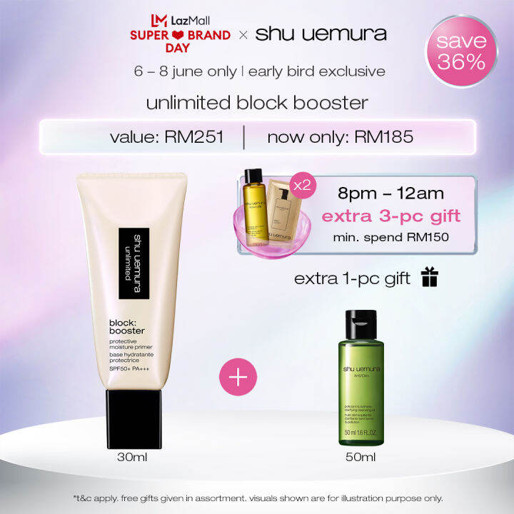 [sbd early bird exclusive] shu uemura unlimited block booster | Lazada