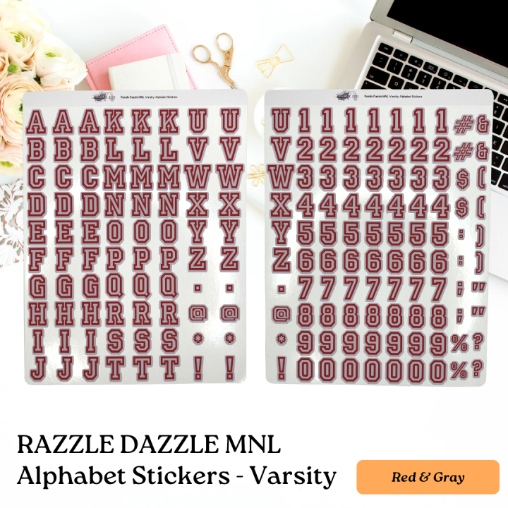Razzle Dazzle MNL Varsity Alphabet Stickers for Journal Notes Scrapbook ...
