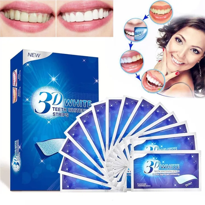 28Pcs New Advanced 3D Teeth Whitening Strips White Gel Oral Hygiene ...