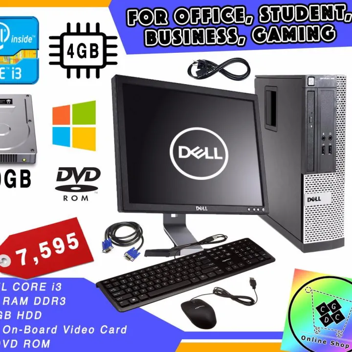 Intel Core i3 Desktop Computer Set 4GB RAM/250GB HDD DDR3/DVD ROM/DELL ...