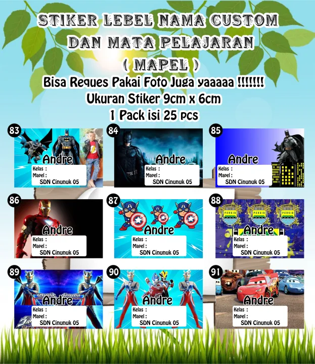 Stiker Lebel Nama & Mata Pelajaran Custom | Lazada Indonesia