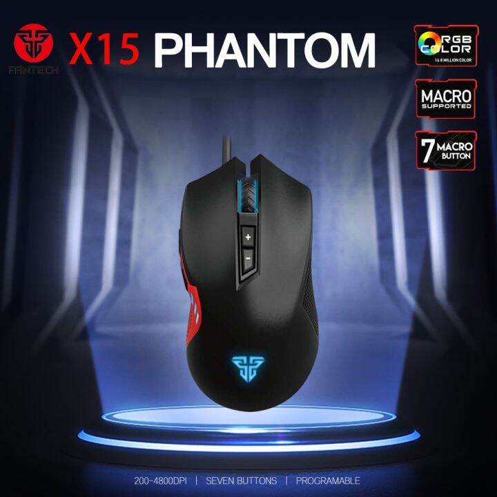 FANTECH X15 Phantom Macro RGB Gaming Mouse Best for Gaming Programmable ...