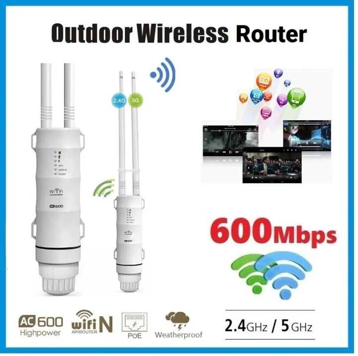 600Mbps 2.4G+5G High Power Outdoor Wireless Access Point WiFi Repeater ...