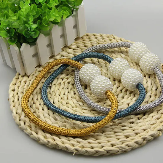 (GHS)Magnetic Curtain Tiebacks Modern Pearl Magnetic Tie Backs Rope ...