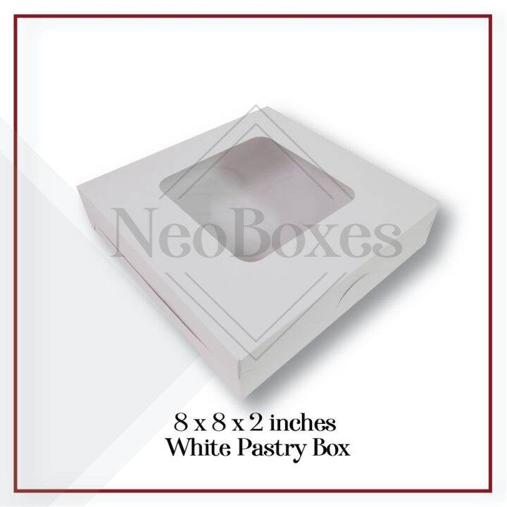 NeoBoxes | 8x8x2 White Pastry Box, 20s♤ | Lazada PH