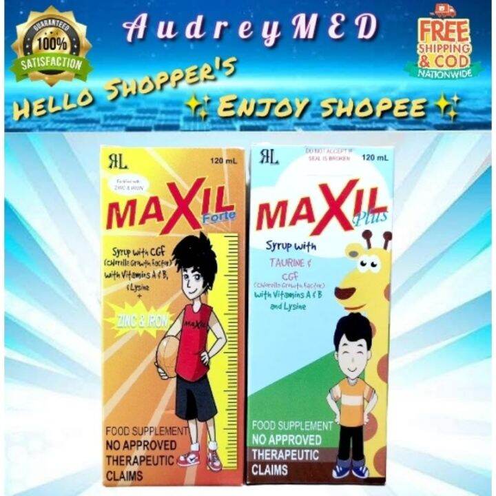 MAXIL PLUS / MAXIL FORTE 120mL syrup Taurine CGF Vitamin A B-Complex ...