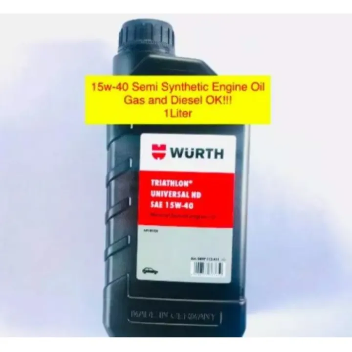 Wurth 15w-40 1Liter Semi Synthetic Engine Oil Gas and Diesel Ok | Lazada PH