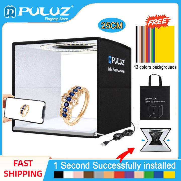2021 NEW PULUZ 25cm Folding Portable Light Box with Shadowless Light ...