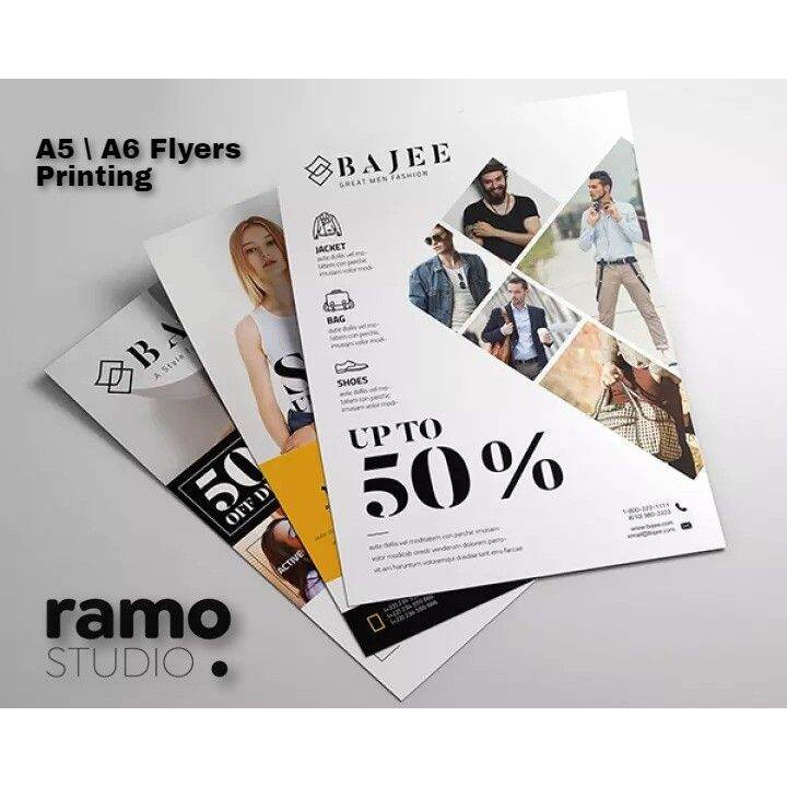 Flyers / Poster A5 \ A6 size custom print 128gsm ART PAPER | Lazada