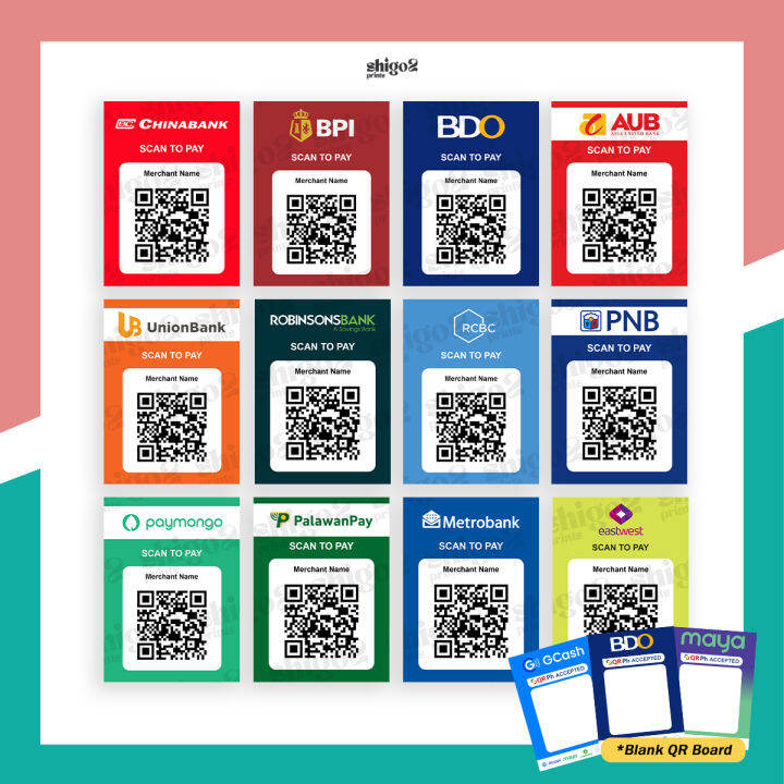 Gcash Maya BDO BPI Palawan Pay Bank Transfer Scan QR Standee | Lazada PH