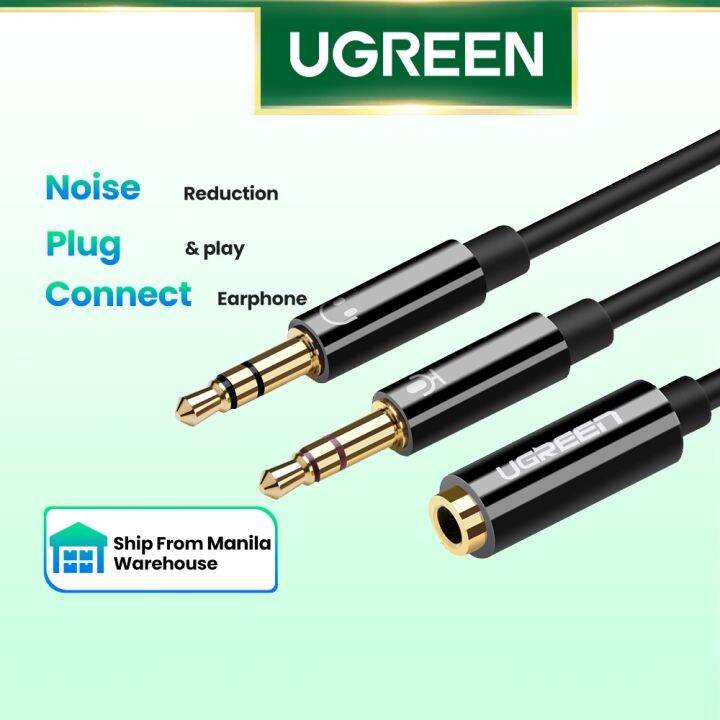 UGREEN Audio Microphone Adapter Cable Mic Splitter Headphone Headset 3 ...