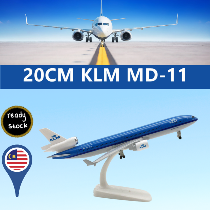 1:250 20cm Netherlands KLM Airlines MD MD-11 Airways Diecast Airplane Model Alloy Metal Air ...