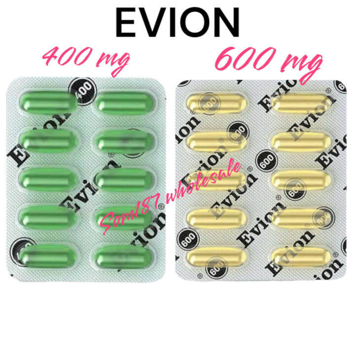 Evion 400/600 mg vitamin E สำหรับใบหน้ามือเล็บและเส้นผม. | Lazada.co.th