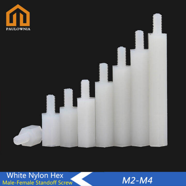Ready Stock M2 M2.5 M3 M4 White Hex Nylon Standoff Spacer Male to ...