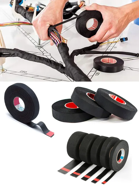 【On Sale】15M Velvet Wiring Bundle Flame Retardant Tape Black ...