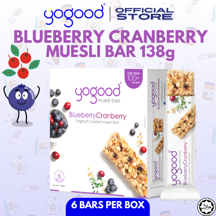 Yogood Muesli Bars Blueberry Cranberry (138g) | Lazada