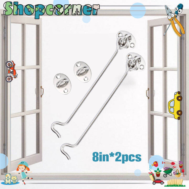 Isi 2 Hak Angin Jendela Stainless Pengait Jendela 8inci Window Hook ...