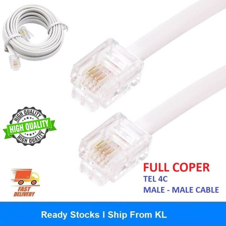 High quality RJ11 6P4C Home Office Cable Telephone Line Cable ADSL Fax ...