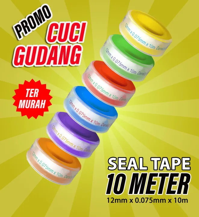 Extra tebal sealtape 10Mtr 12mm 0.4g/m3 seal tape seltip isolasi kran ...
