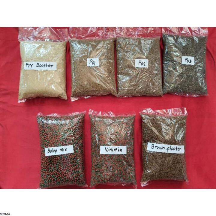 FISH FOOD FRY BOOSTER, PO1,PO2, PO3, MINIMIX, BABY MIX,, BROWN FLOATER ...