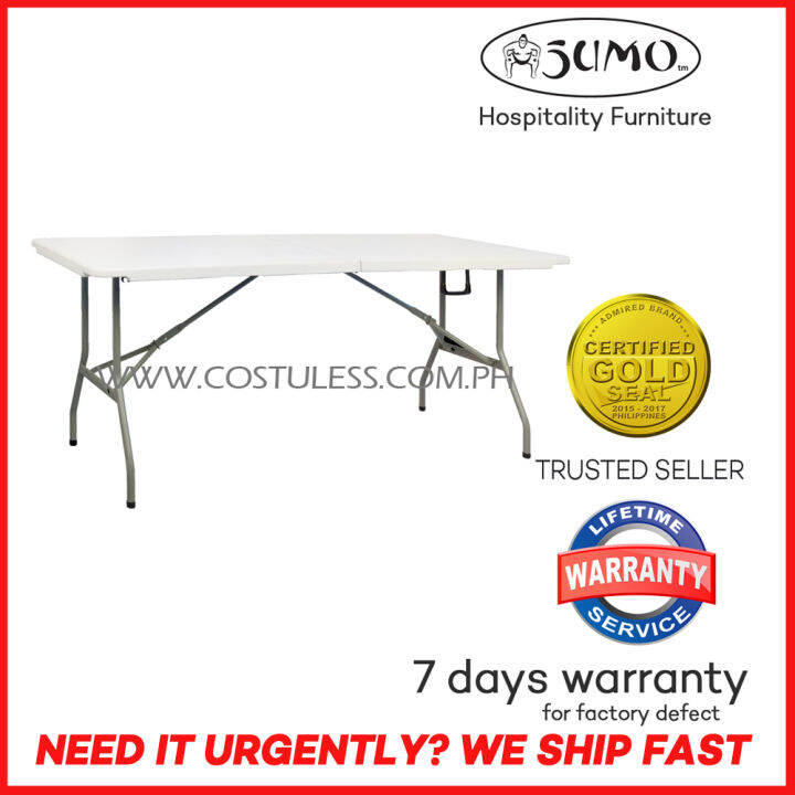 Sumo D-ST-7230SLM 6FT. Fold in Half Rectangular Folding Plastic Table ...