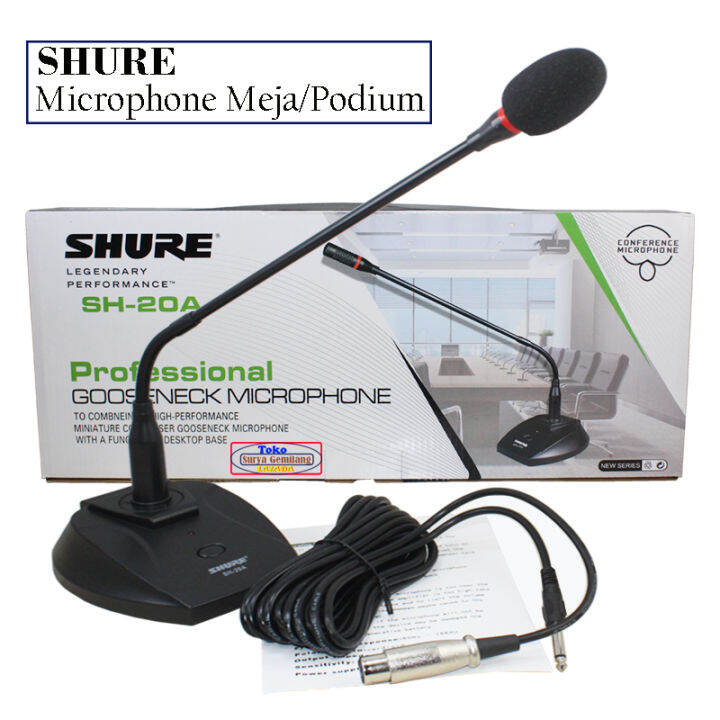 Mic Meja Shure SH-20A Microphone Condensor Mikrofon Conferent Mikropon ...