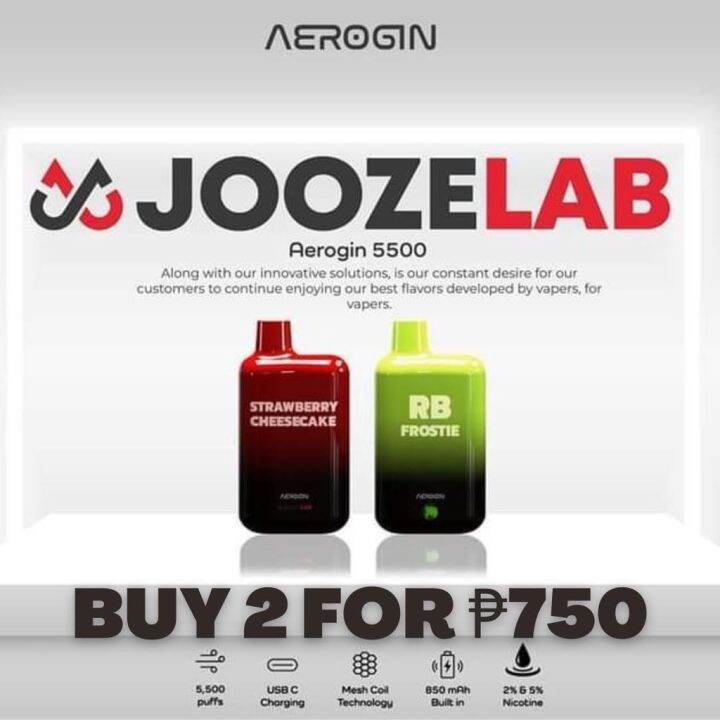 AEROGIN x JOOZELAB 5500 PUFF DISPOSABLE VAPE 5 NIC RECHARGABLE | Lazada PH
