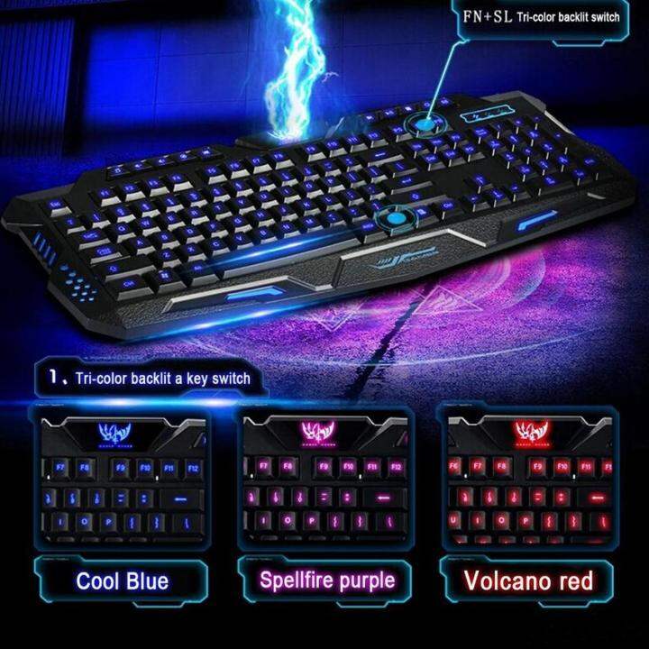 M200 USB Gaming Keyboard with Three Color Backlight Multimedia ...