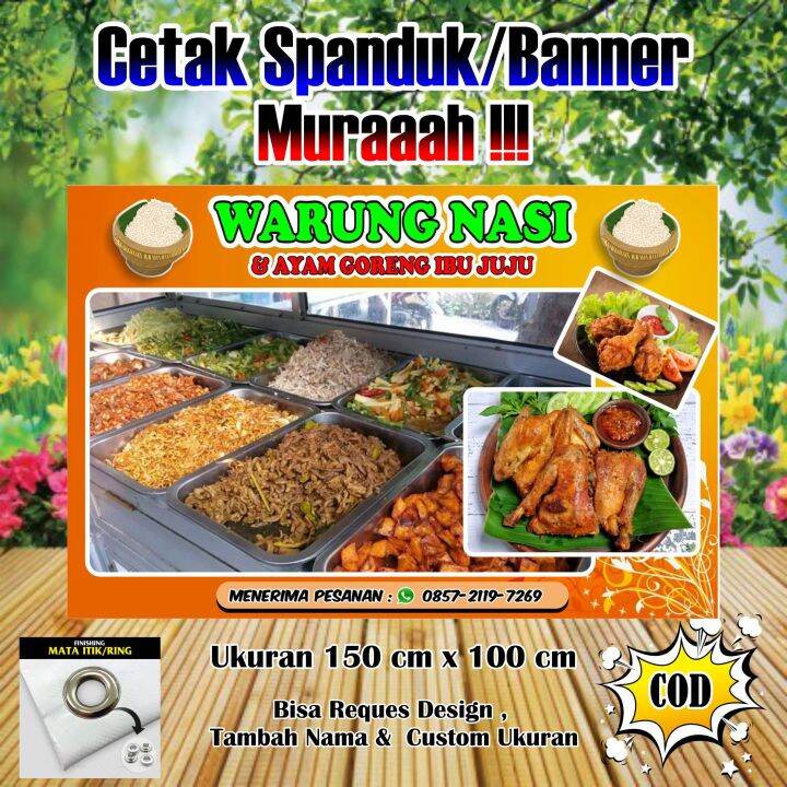 Spanduk Banner Warung Nasi I Banner Warteg Ukuran 100 cm x 150 cm ...