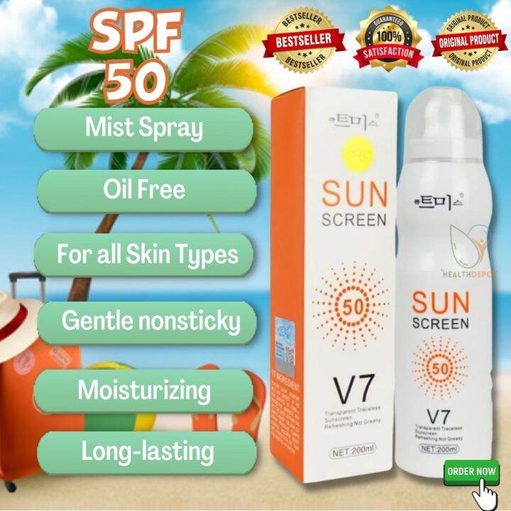EFFECTIVE Sunblock V7 Korean Sunscreen Spray Lotion SPF50 Instant ...
