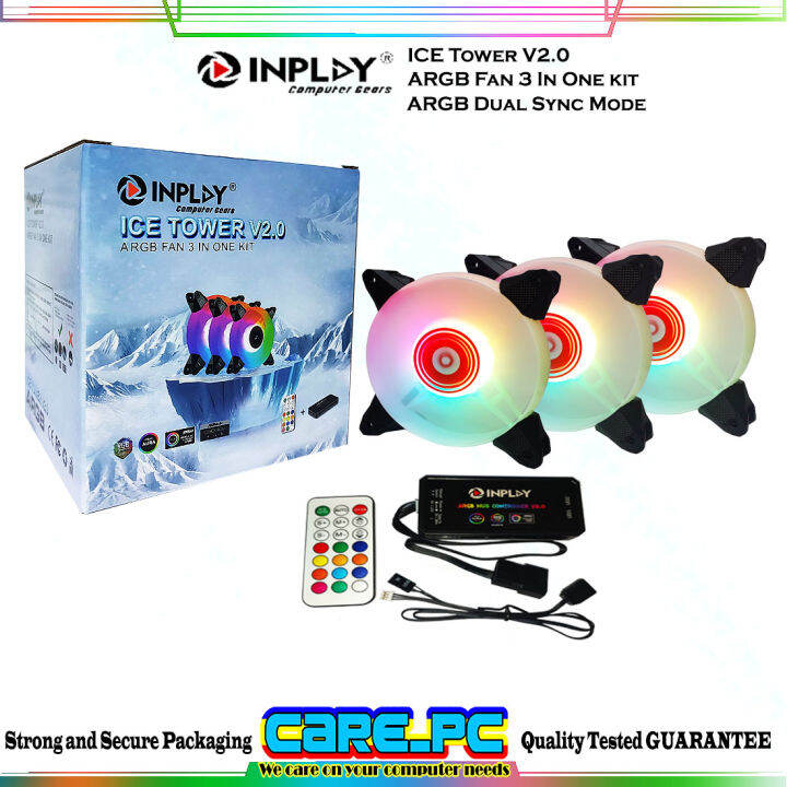 Inplay ICE TOWER V2 3-In-1 Fan Kit | 3PCS 12CM Cooling Fan, with Remote ...