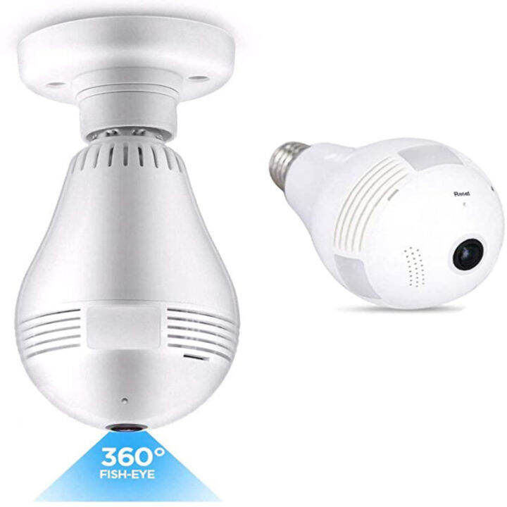 V380 E27 Bulb Camera Wireless 960P WiFi 360° VR Panoramic IP Camera ...