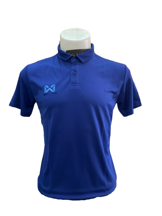 Warrix เสื้อโปโลลำลอง สีน้ำเงิน รุ่น Bubble ผู้ชาย ผู้หญิง เนื้อผ้า Polyester 100% ระบายอากาศได้ ...