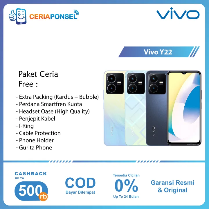 VIVO Y22 6/128GB Helio G85 Gaming Processor Garansi Resmi Vivo | Lazada Indonesia