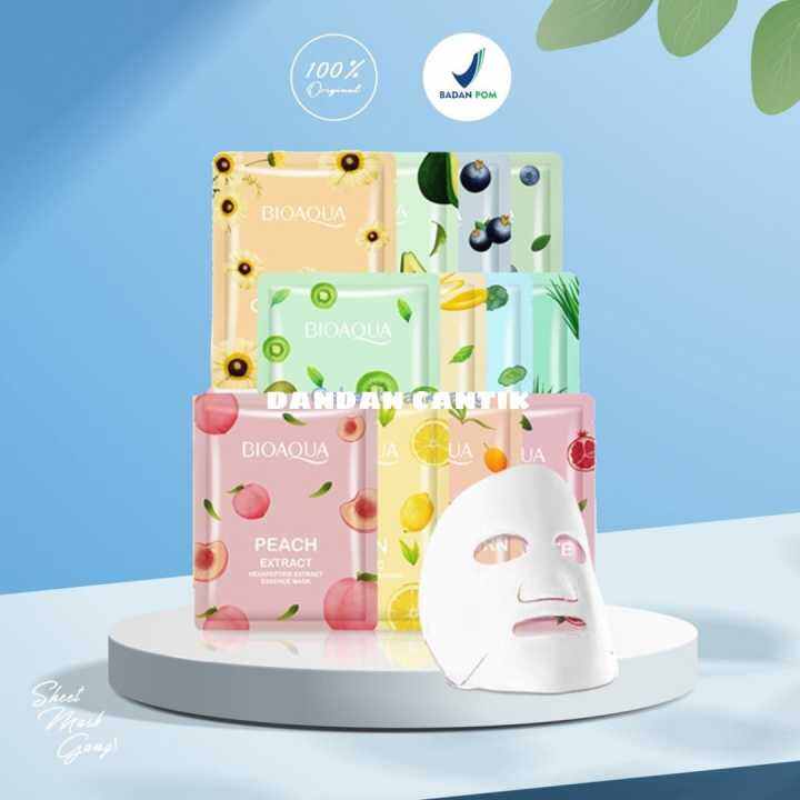 BIOAQUA Masker Sheet Mask Vegetables and Fruits Series Natural Plant Essence Face Mask Masker ...
