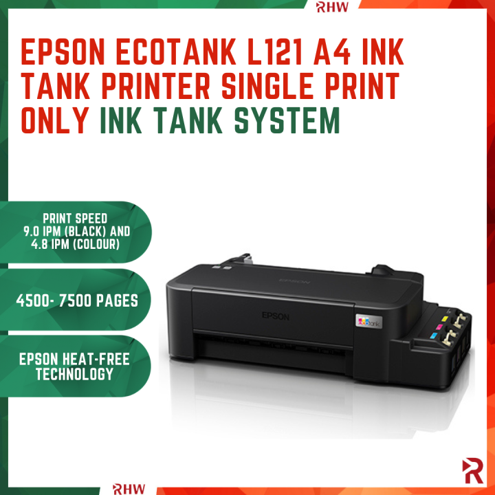 Epson L121 Ink Tank Inkjet Printer - Ink Tank System | L 121 up to A4 ...