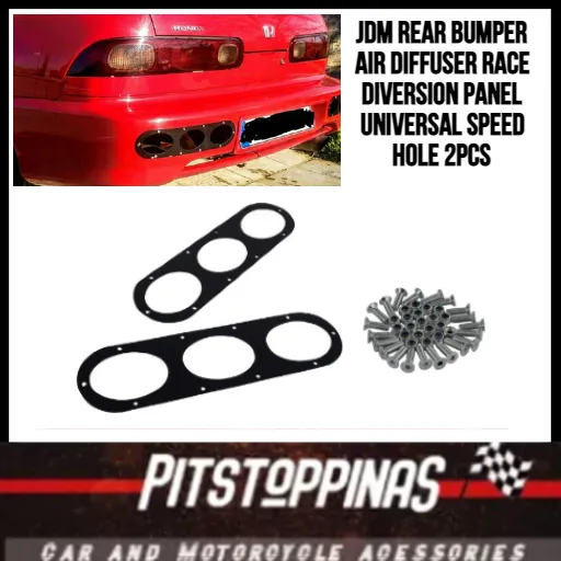 JDM Rear Bumper Air Diffuser Race Diversion Panel Universal Speed Hole ...