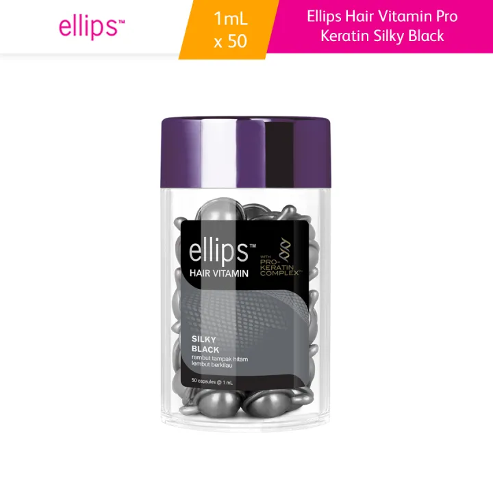 ELLIPS VITAMIN RAMBUT KERATIN SILKY BLACK JAR | Lazada Indonesia