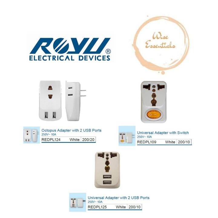 ROYU Octopus and Universal Adapter with 2 USB Ports Universal Adapter ...