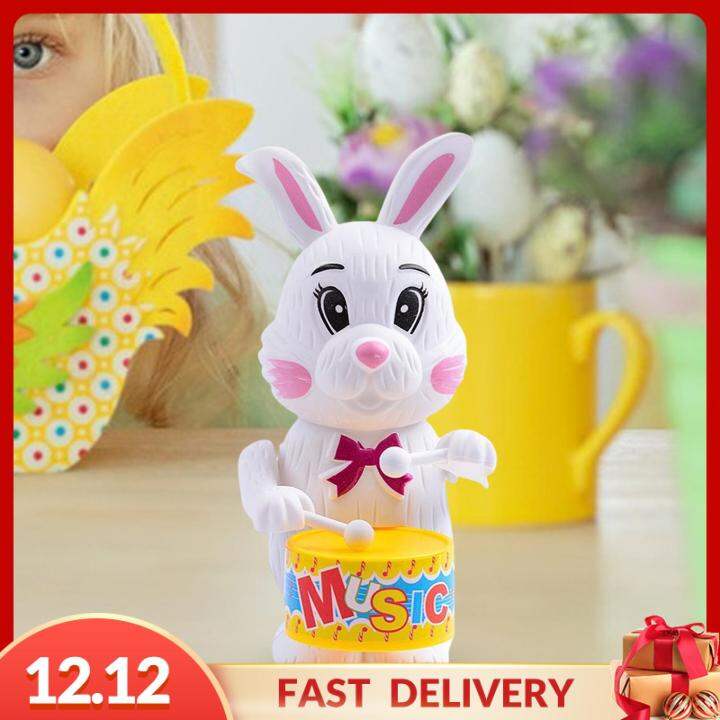 Pezhong Rabbit Drumming Toy wind up Clockwork Interactive Funny Cartoon ...